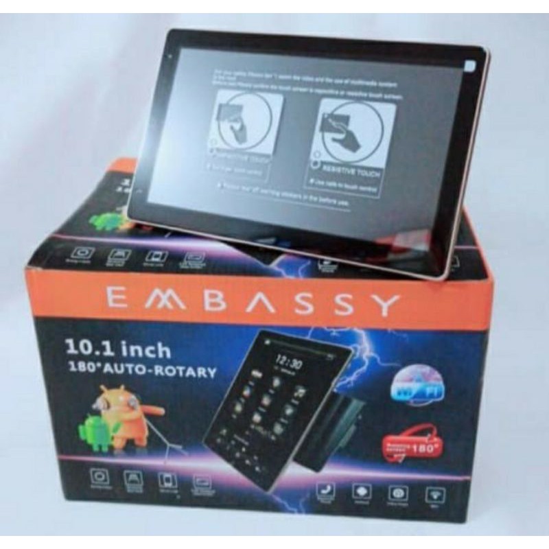 Jual Head Unit Embassy Android 10 Inch Auto Rotary | Shopee Indonesia