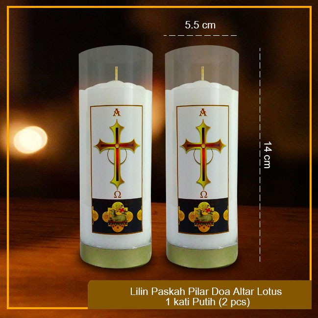 Jual Lilin Paskah Pilar Doa Altar Lotus 1 kati Putih (2 pcs) | Shopee ...