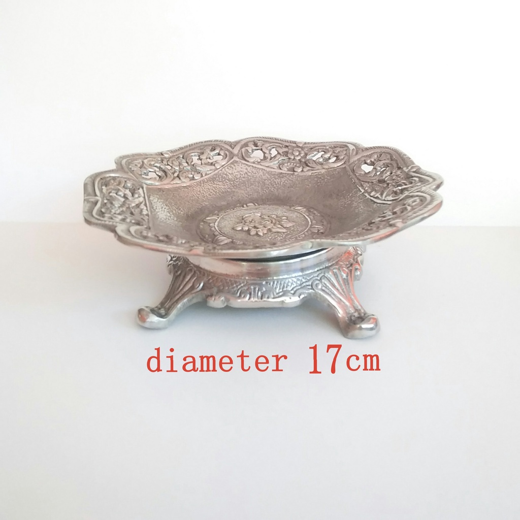 Jual dulang bokor meja tempat canang mini ukir aluminium Bali | Shopee ...