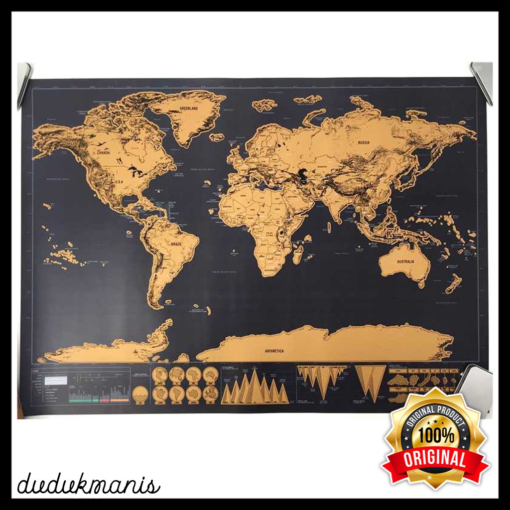 Jual Poster Peta Dunia Hiasan Dinding Scratch Map Dekorasi Dinding PER ...