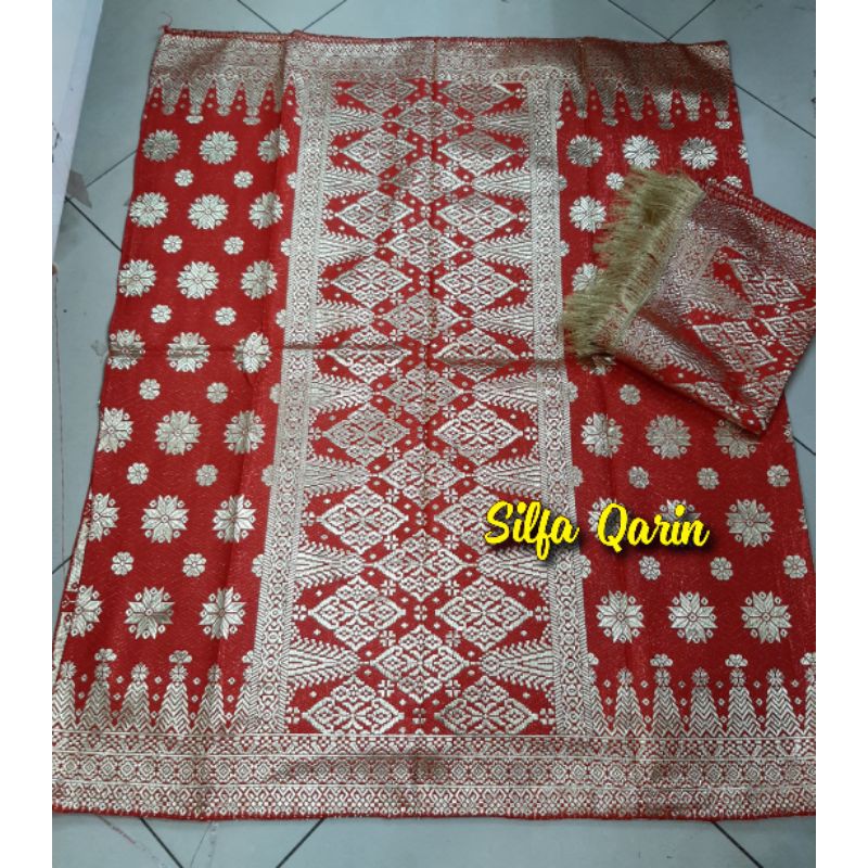 Jual Kain Songket Selendang Tenun Palembang (Benang Emas) _ Bahan ...