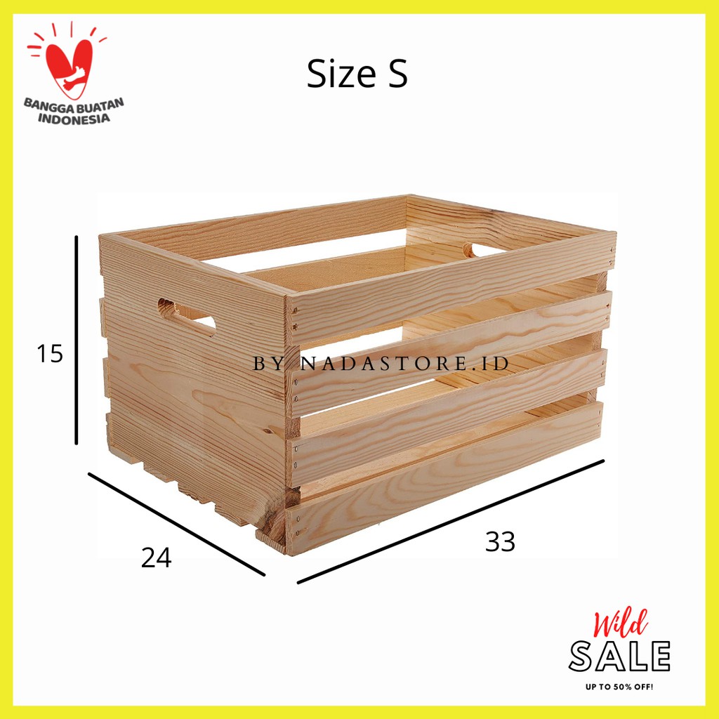 Jual Kotak kayu pinus penyimpanan serbaguna wooden box,Wooden Crates ...
