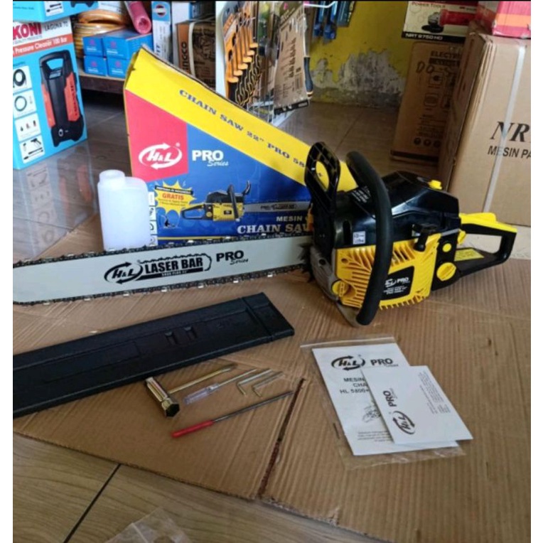 Jual Mesin Gergaji chain saw HNL 22 inch laser Senso chainsaw h&l ...