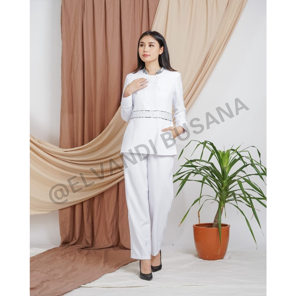 Jual Blazer Wanita Baju Kerja Kantor Seragam Dinas PDH PNS Pemda Guru ASN Wanita Batik kode 7007 ...