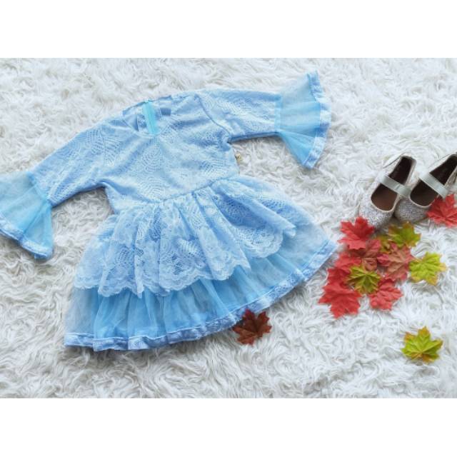 Jual CATHERINE DRESS ANAK WARNA BIRU FROZEN | Shopee Indonesia