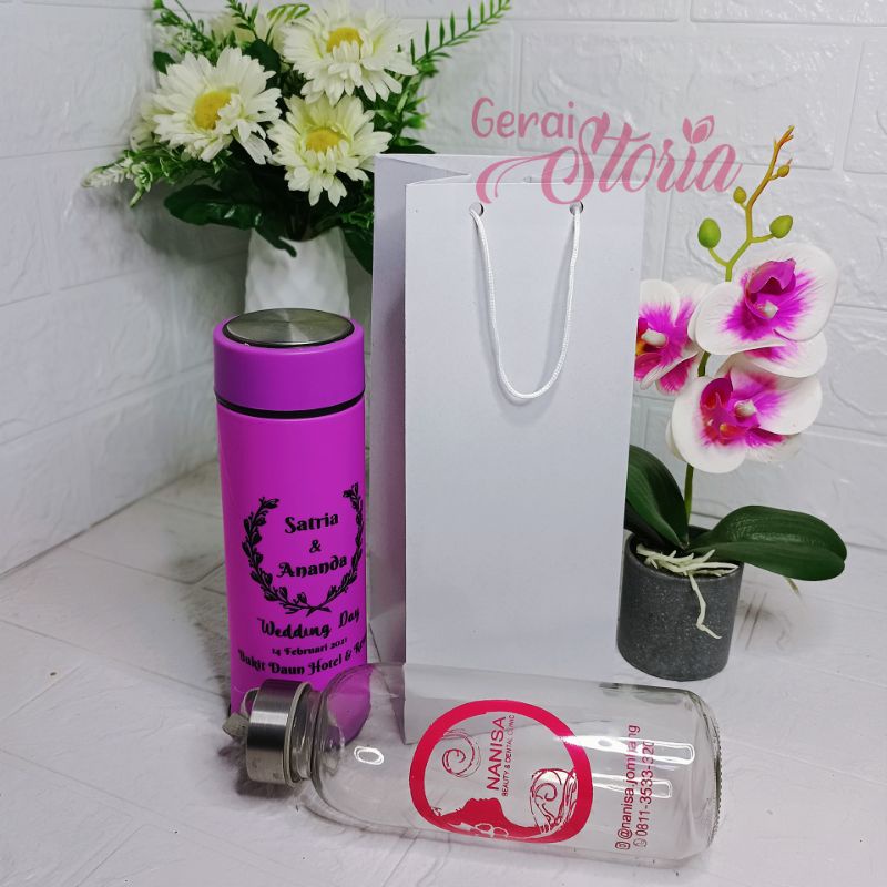 Jual paper bag botol PUTIH 10x10x25 | paperbag my bottle | botol ...