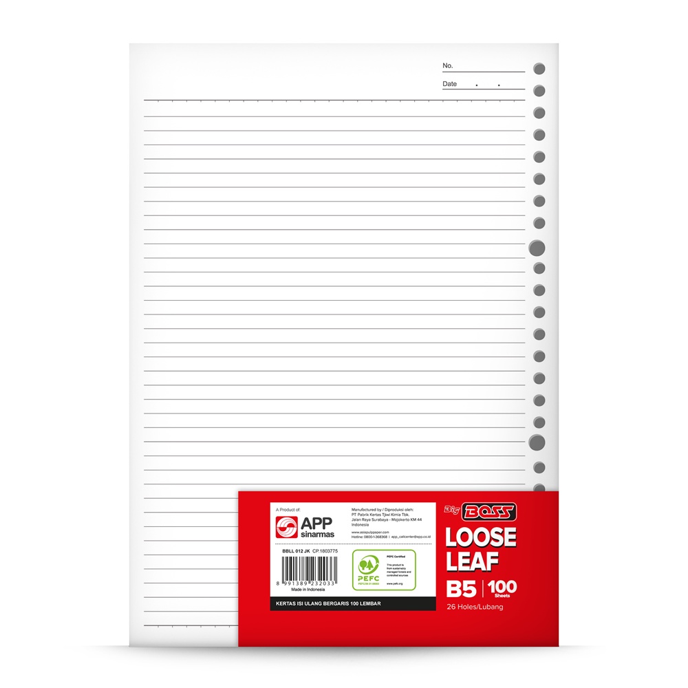 Jual Big Boss Loose Leaf B5 Bergaris 100 Lembar Kertas Binder | Shopee Indonesia