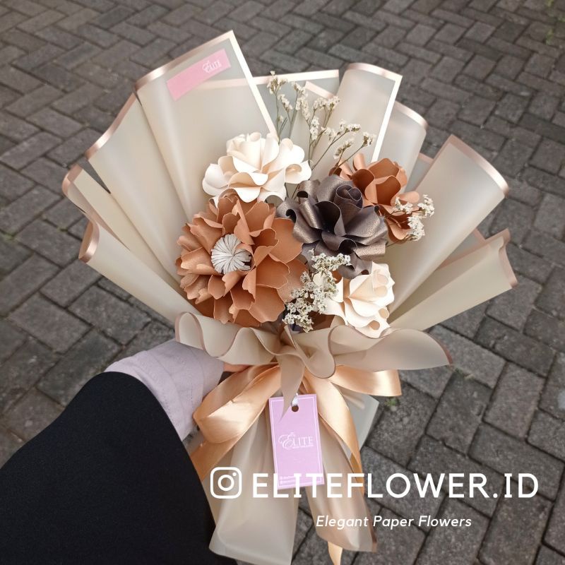 Jual earth tone bouquet / buket bunga rustic / paper flower / bunga ...