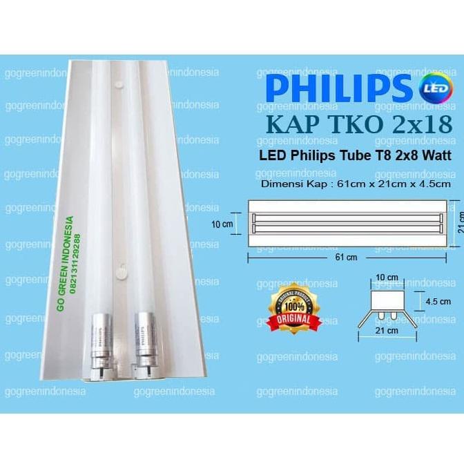 Jual >>>>>] KAP Lampu TL polos type TKO 2x16 watt lampu TL LED 2pcs ...