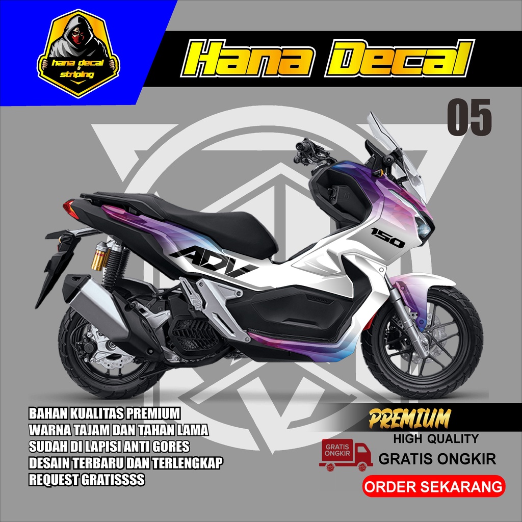 Jual decal sticker honda adv 150 dekal stiker striping adv full body ...