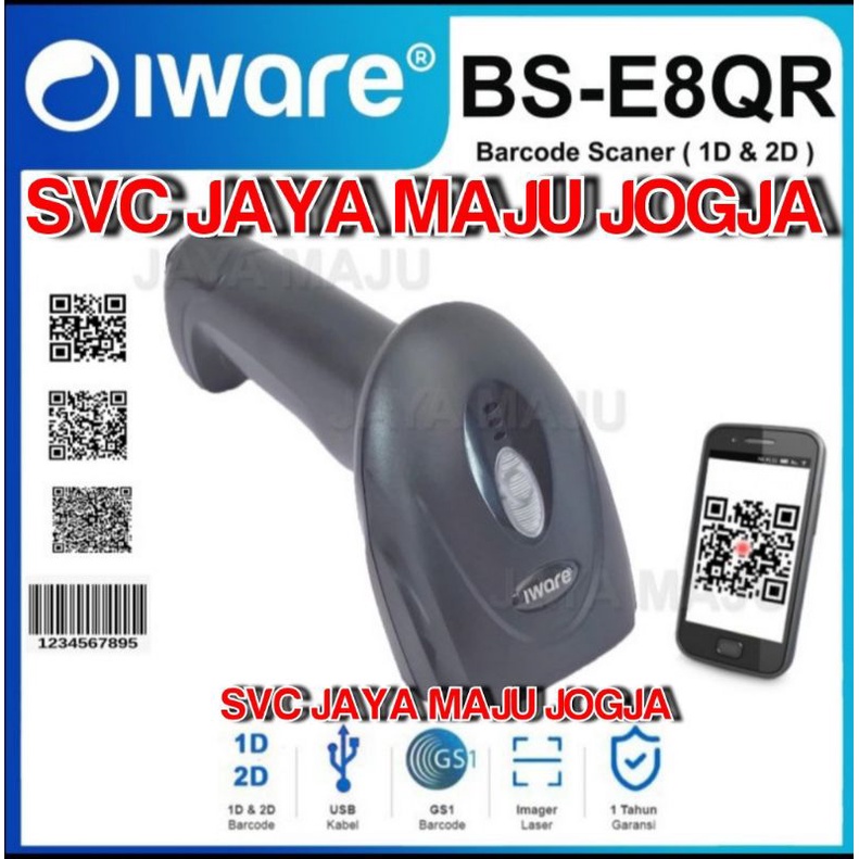 Jual IWARE BS E8QR - USB - 1D 2D || BARCODE SCANNER - CMOS AREA IMAGER - HANDHELD - AUTO SENSE ...