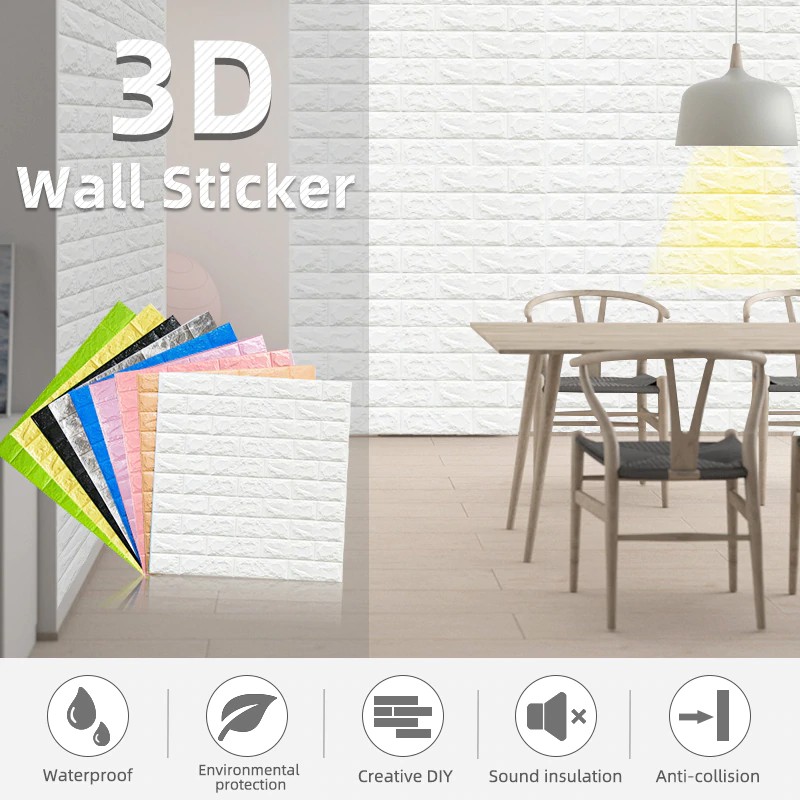 Jual TGB Wallpaper Sticker Dinding Batu Bata / Wall Sticker 3D Foam ...