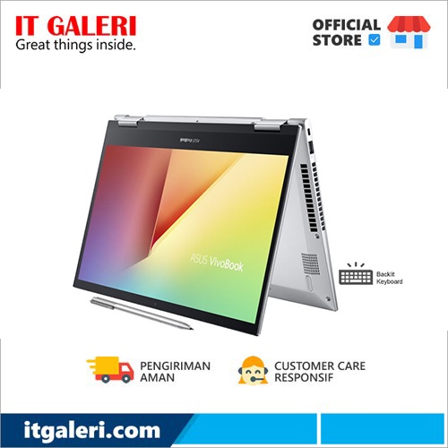 Jual Asus VivoBook Flip 14 TP470EZ-VIPS552 CI5-1135G7/8GB/512GB/TS 14.0 ...