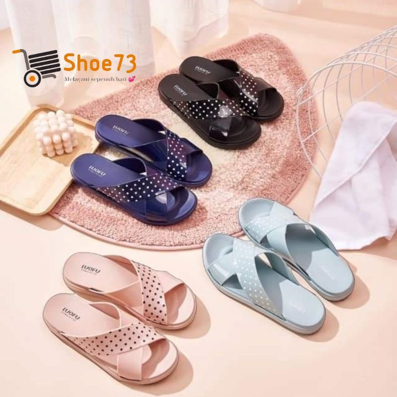 Jual LUOFU E 7189 A1-E34S ORIGINAL, Sandal selop silang jelly wanita ...