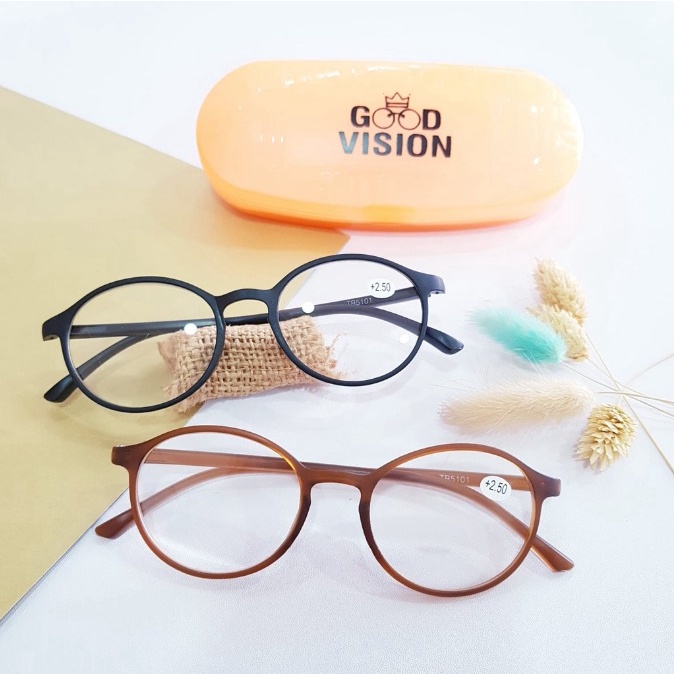 Jual Kacamata Baca PLUS Model Bulat bahan TR untuk Rabun Dekat Pria ...