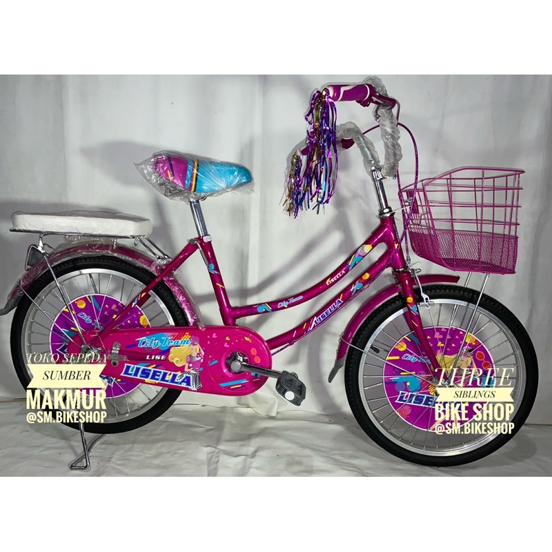 Jual SEPEDA MINI PEREMPUAN LISELLA UKURAN 20 INCH WARNA MERAH MAROON ...