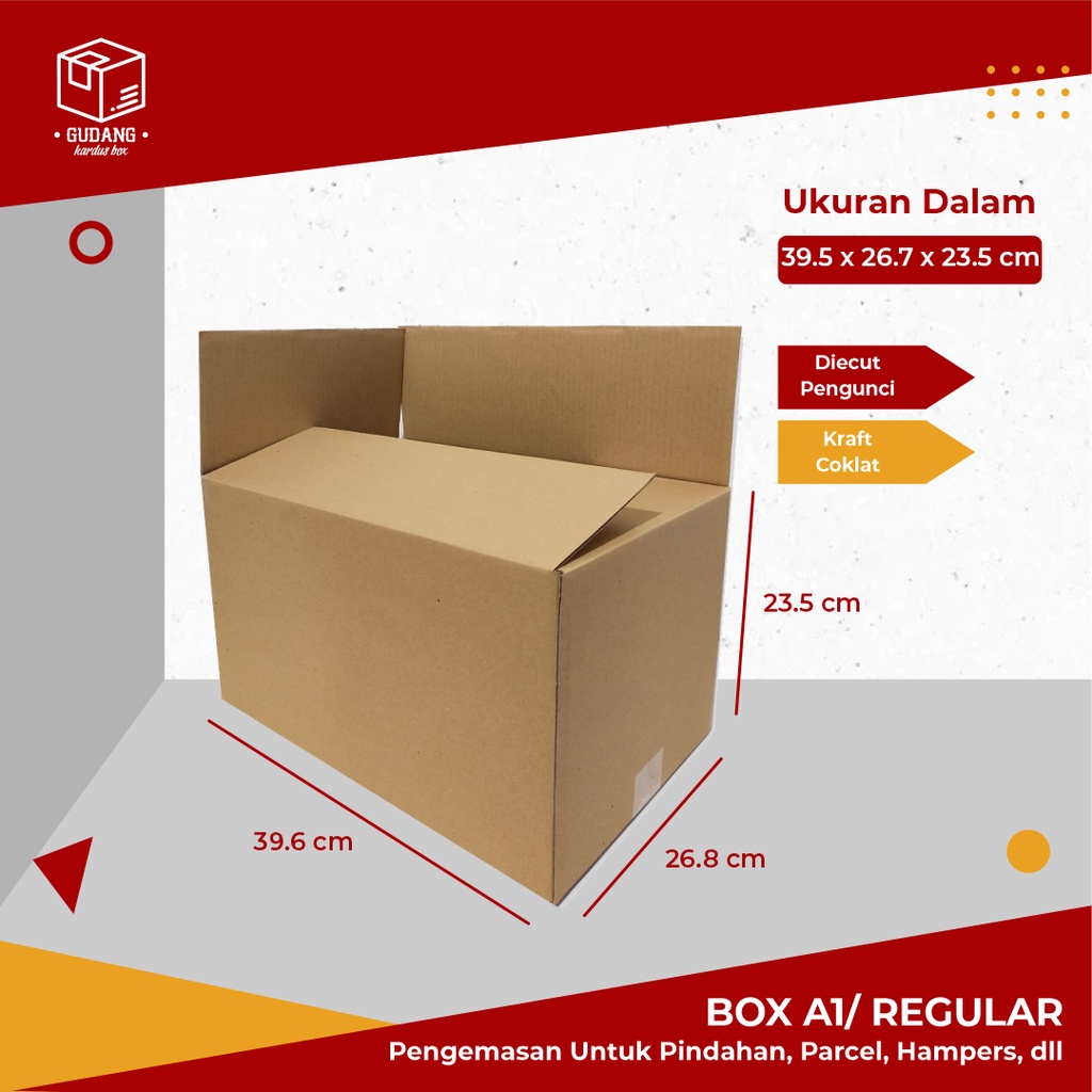 Jual Box A1 - Uk. 39 x 26 x 23 cm (AMDK 24x600 ml) Karton/Polos/Kardus ...
