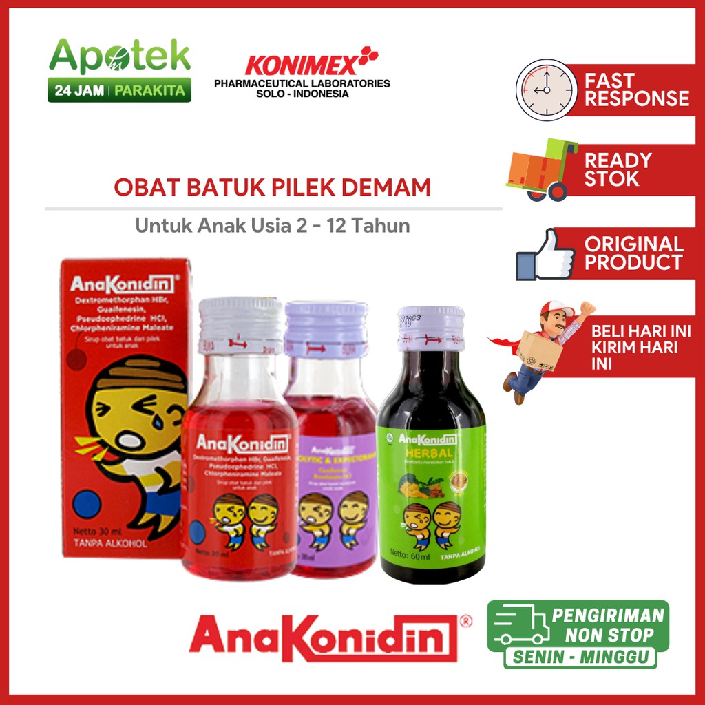 Jual Anakonidin OBH/Herbal/Ekspektoran Obat Batuk Pilek Anak Mulai Umur ...