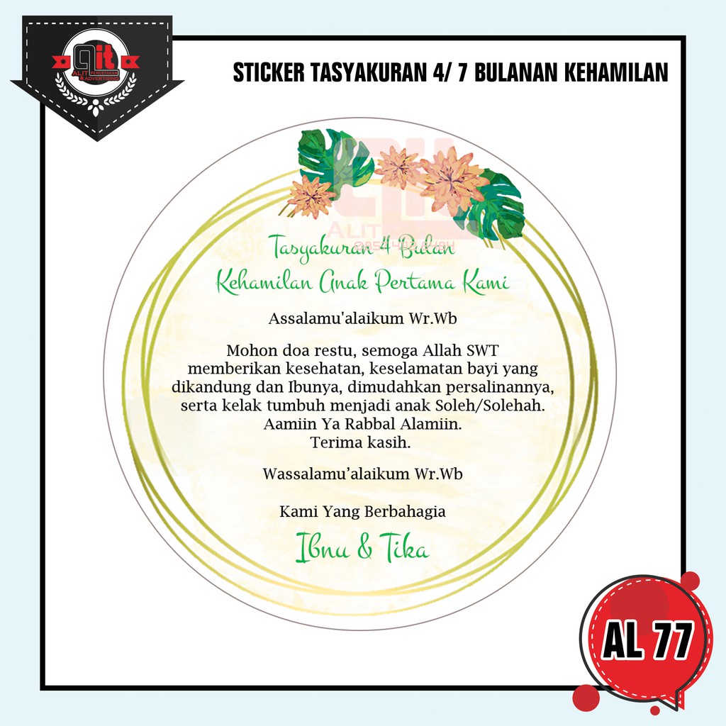 Jual STICKER TASYAKURAN 4 BULAN | Shopee Indonesia