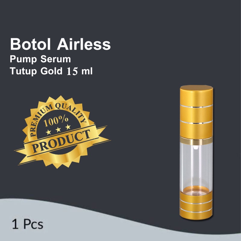 Jual Botol Airless Pump 20 ml warna gold full alumunium | Shopee Indonesia