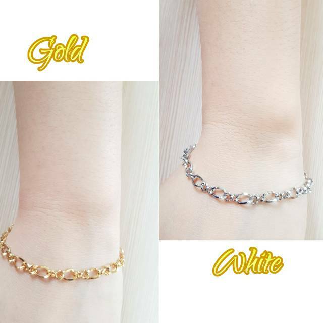 Jual Gelang Tangan / gelang Kaki / gelang Titanium Original Silver Gold ...