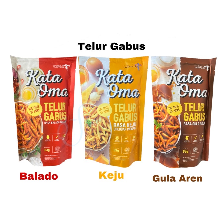 Jual Kata Oma Telur Gabus Aneka Rasa / Snack Lokal Indonesia 63 gr ...