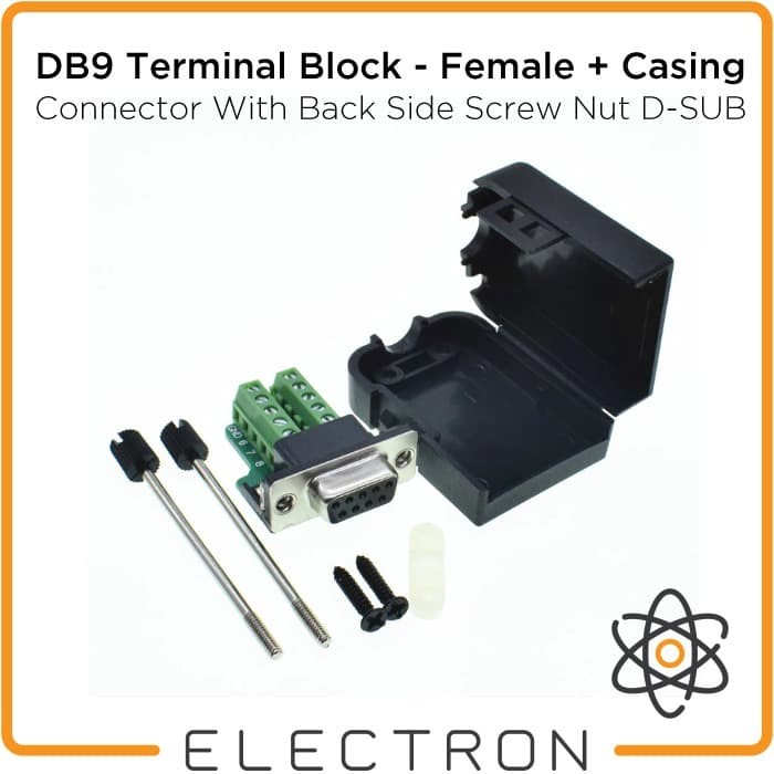 Jual DB9 Terminal Block Female + Casing Header Adapter RS-232 RS232 ...