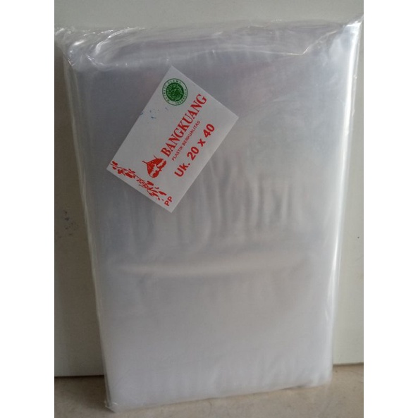 Jual plastik pp bening bangkuang ukuran 20x40 1 pack isi 100 lembar ...