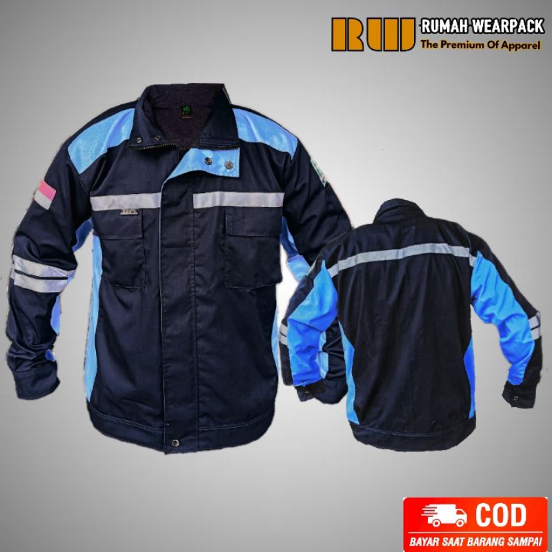 Jual Semi Jacket Safety Wearpack Safety Jaket Kerja Atasan Navy ...