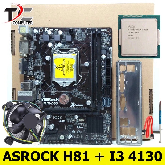 Jual PAKET MOBO LGA 1150 H81 Asrock Plus Processor intel core i3 4130 | Shopee Indonesia