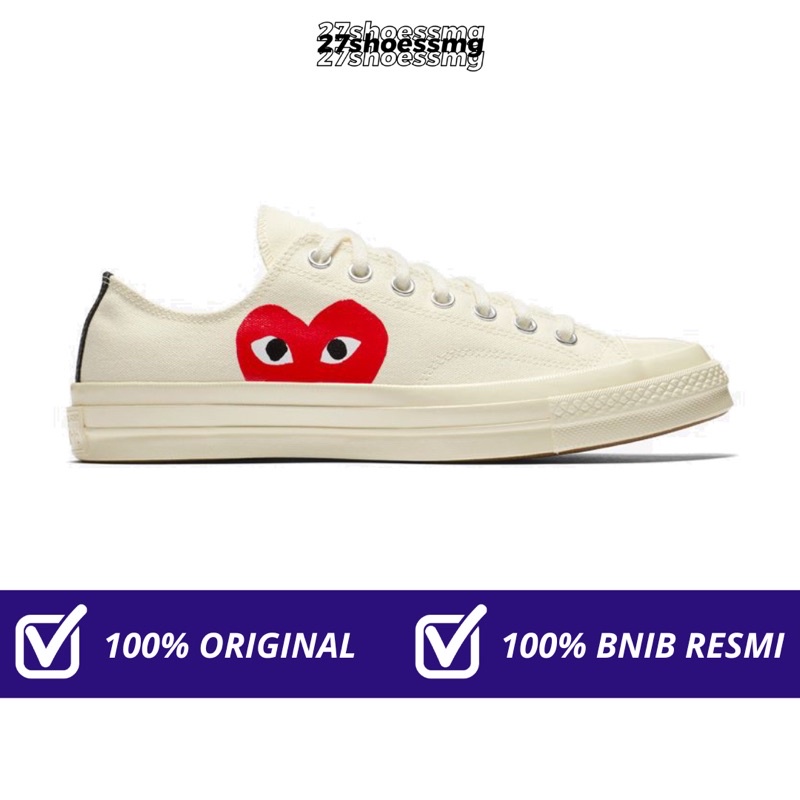 Jual Converse Chuck Taylor 70s Ox Low x Commes Des Garcons White Cream ...