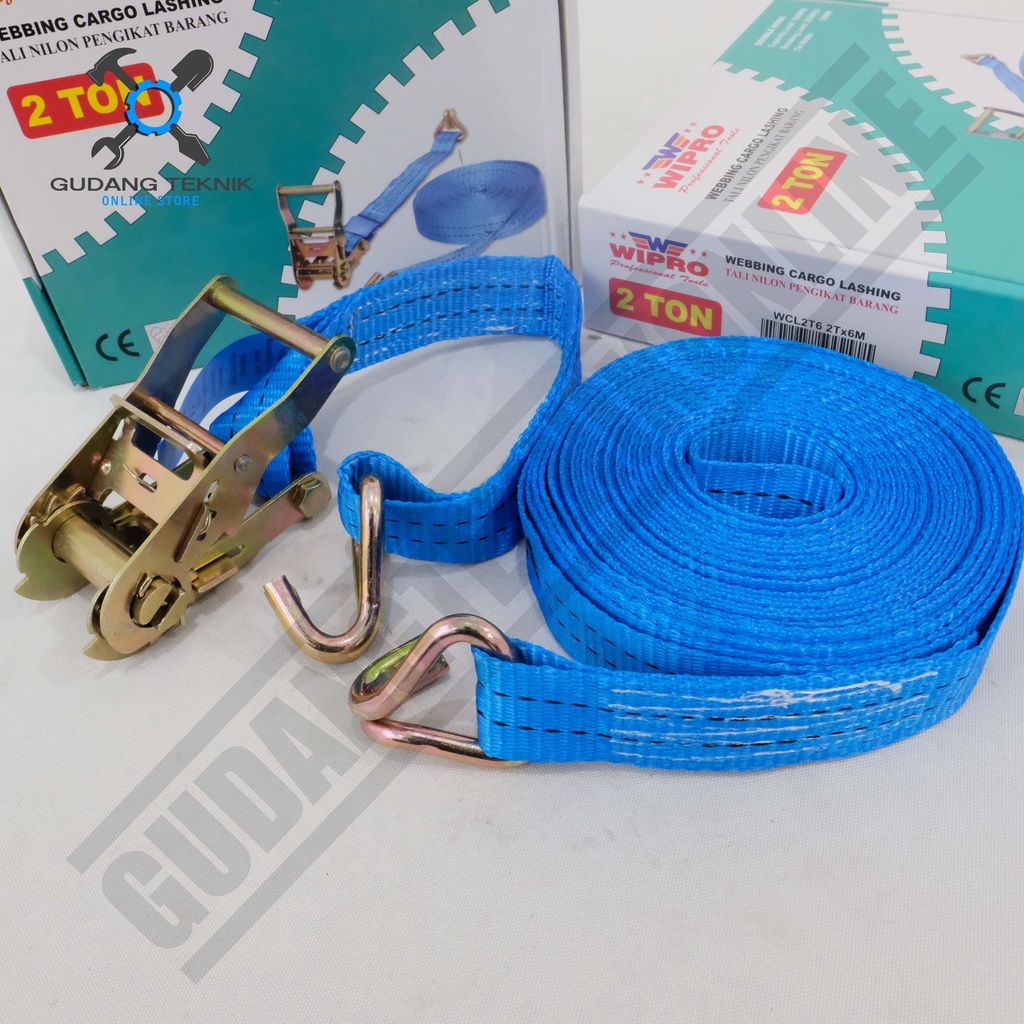 Jual WIPRO Tali Pengikat Barang 2T 6M Cargo Lashing Belt Ratchet Tie ...