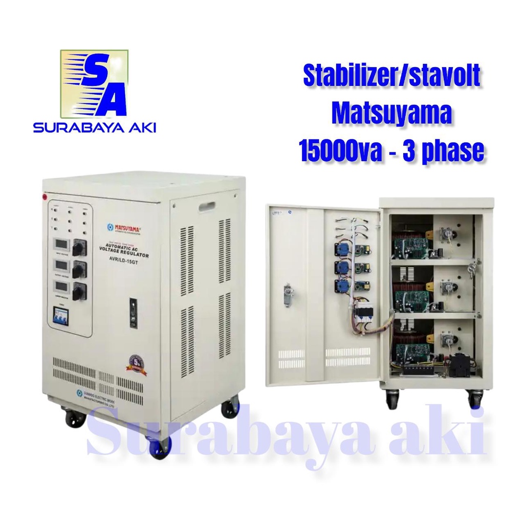 Jual MATSUYAMA Stabilizer AVR - 15GT 15 KVA GT Type LD Original STAVOLT MATSUYAMA 15000VA 3 ...