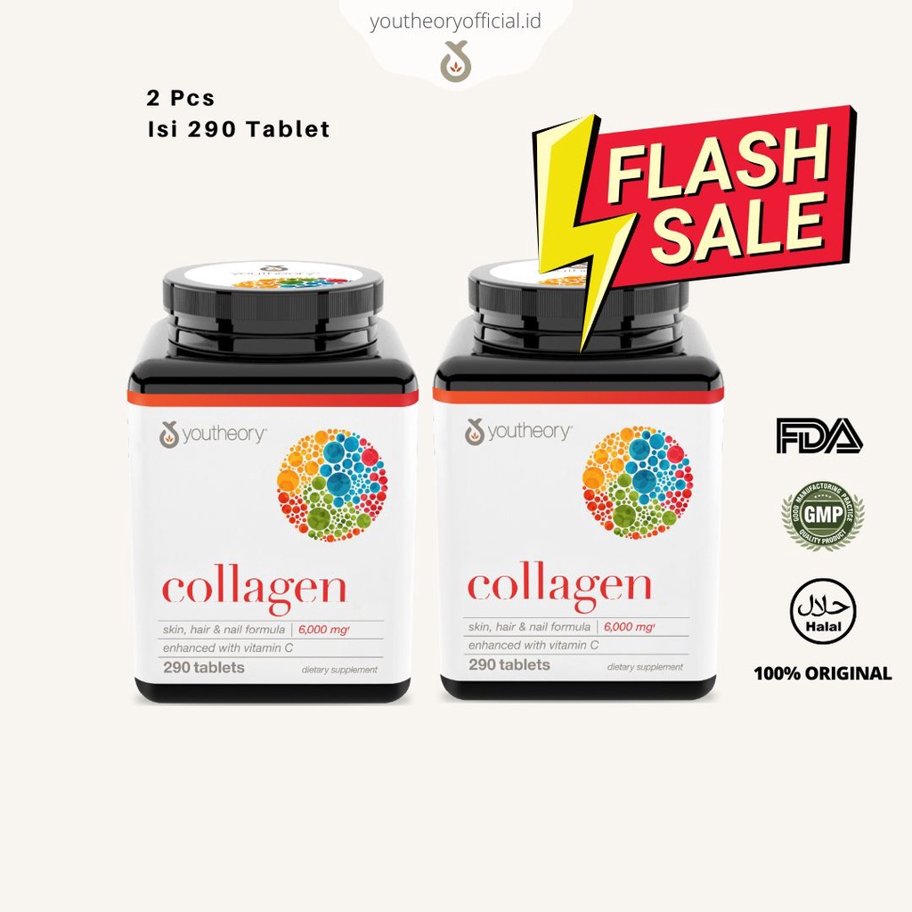 Jual Youtheory Collagen Plus Vitamin C 290 Tablet 2 Botol | Shopee ...