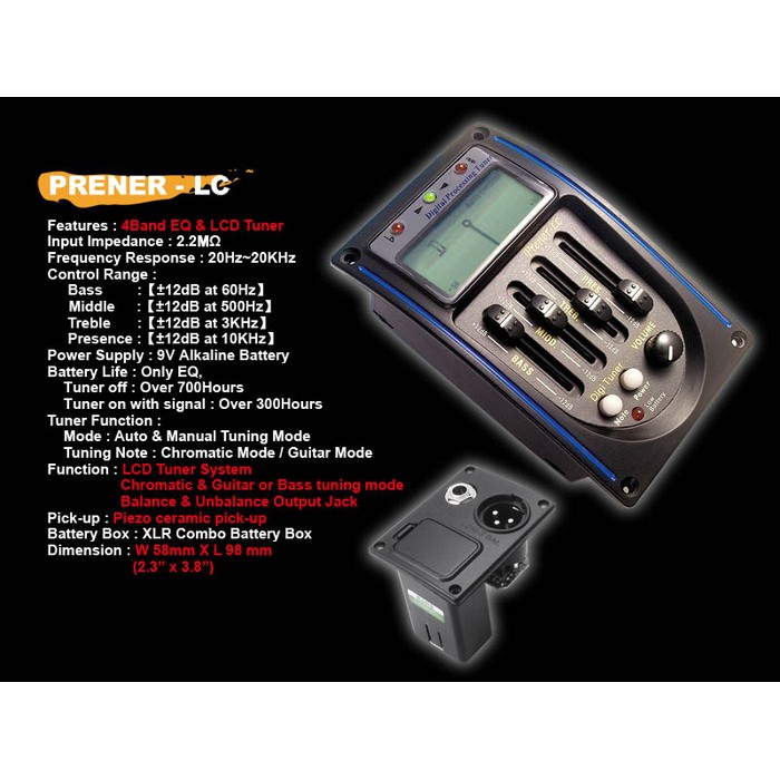 Jual Pre Amp Gitar Akustik Prener - LC ( LED BIRU ) | Shopee Indonesia