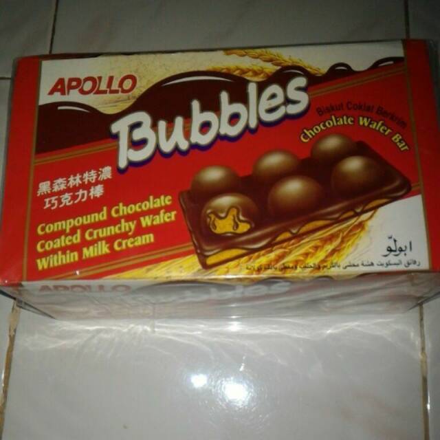 Jual Apollo Bubbles Chocolate Wafer Bar Biskuit Coklat Berkrim ...