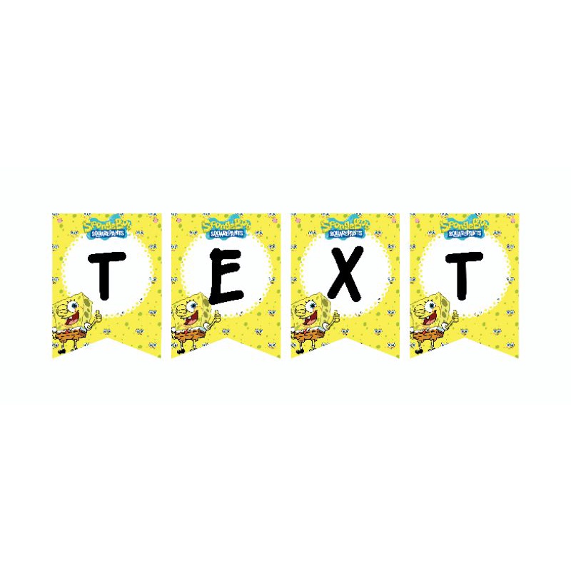 Jual Banner Flag Spongebob CUSTOM TEXT | Shopee Indonesia