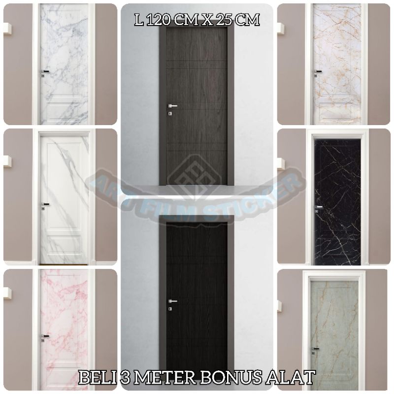 Jual Stiker Pintu Rumah Kamar Mandi Anti Air Motif Marmer Dan Kayu ...