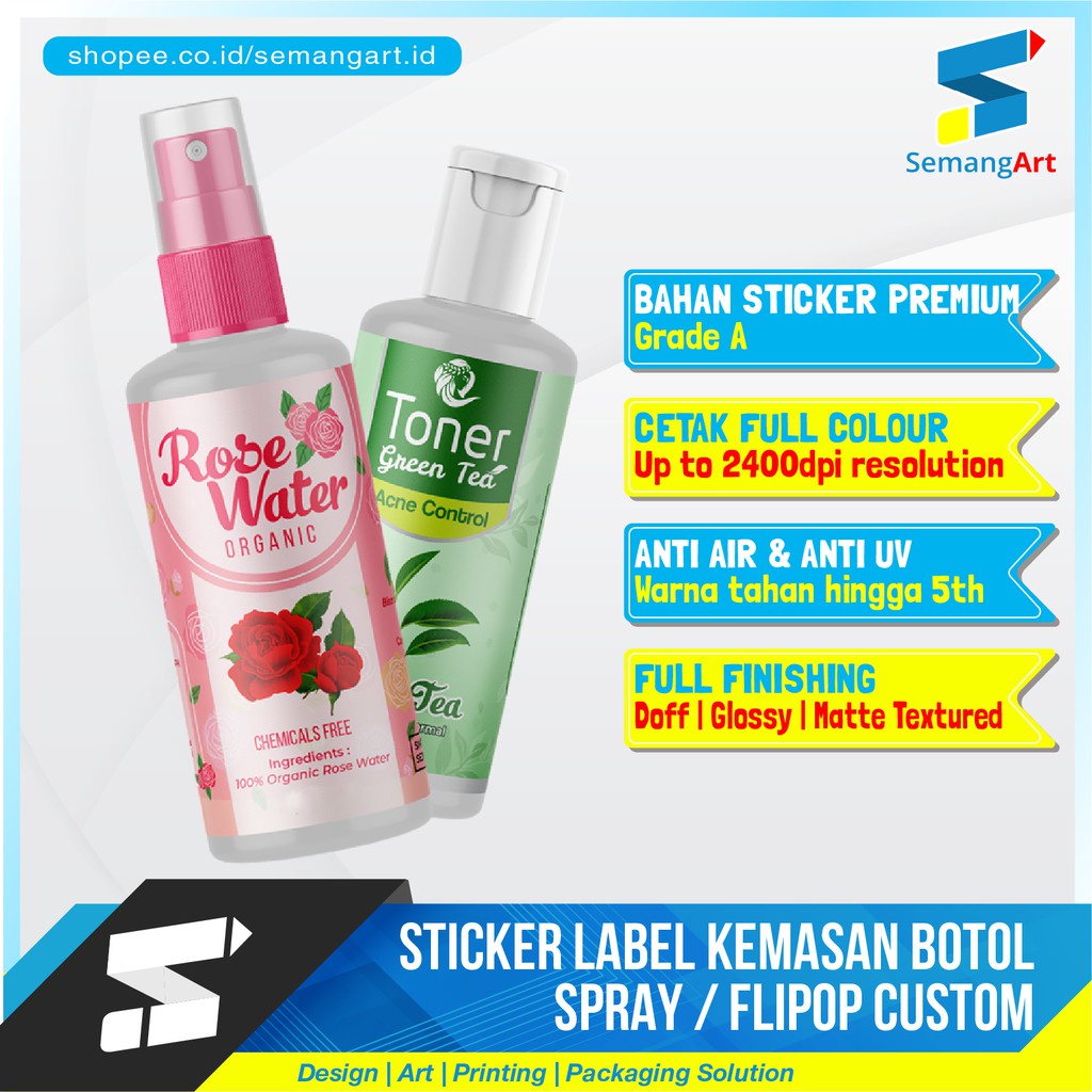 Jual Cetak Stiker Sticker Label Botol Spray / Fliptop Anti Air & Anti ...