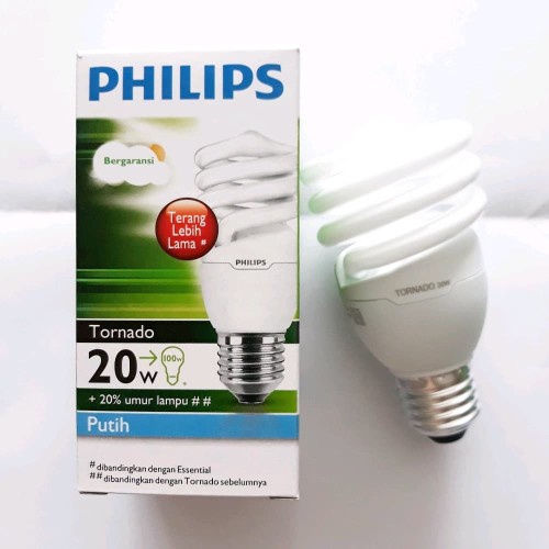 Jual PHILIPS LAMPU TORNADO SPIRAL 20 WATT PUTIH | Shopee Indonesia