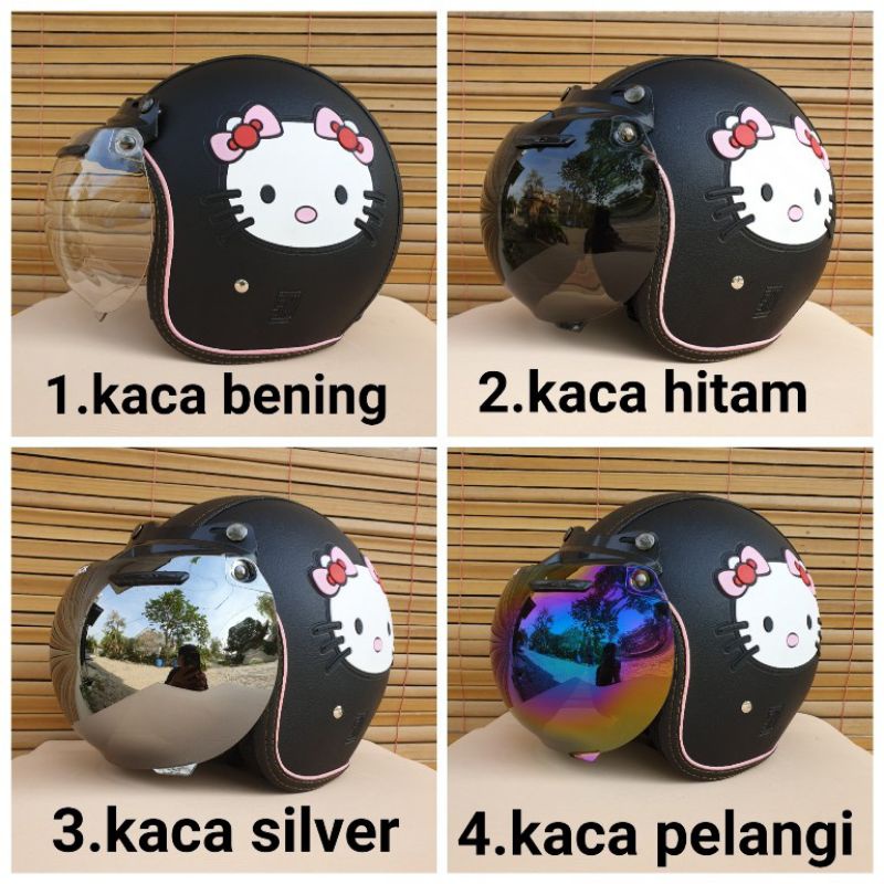 Jual helm bogo karakter hello kitty hitam | Shopee Indonesia