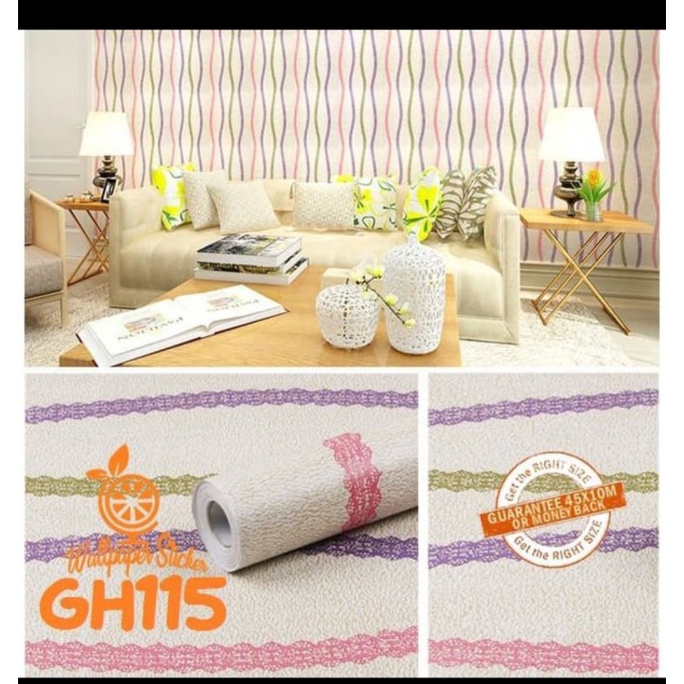 Jual Wallpaper stickr dinding motif salur hijau bunga bintang 45cm x 1meter (100cm) | Shopee ...