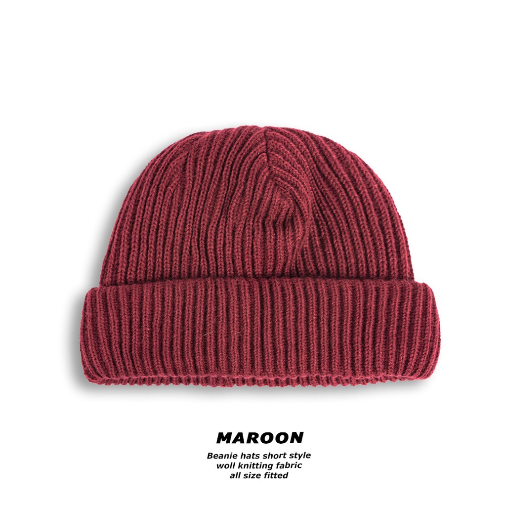 Jual topi kupluk polos model pendek short beanie skate series Rajut ...