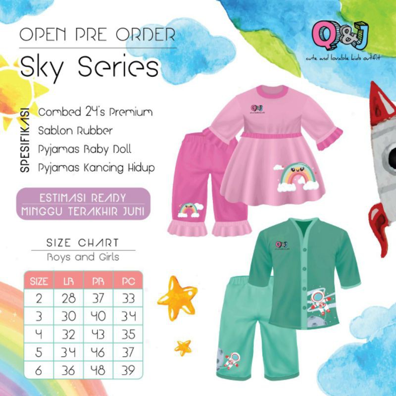 Jual QNJ || Setelan baby doll QnJ Sky series | Shopee Indonesia