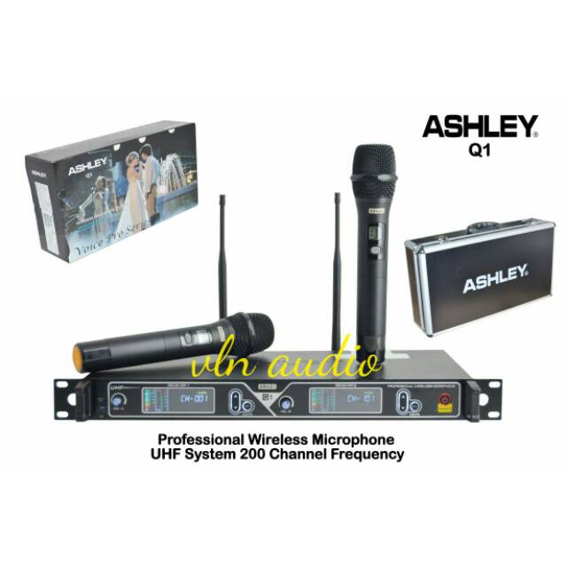 Jual Mic wireless ASHLEY Q 1 / Q1 (BISA UBAH FREQUENCY) ORIGINAL ...