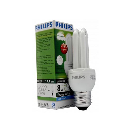 Jual LAMPU PHILIPS ESSENTIAL 8W CDL E27 220-240V 1CT/12 | Shopee Indonesia