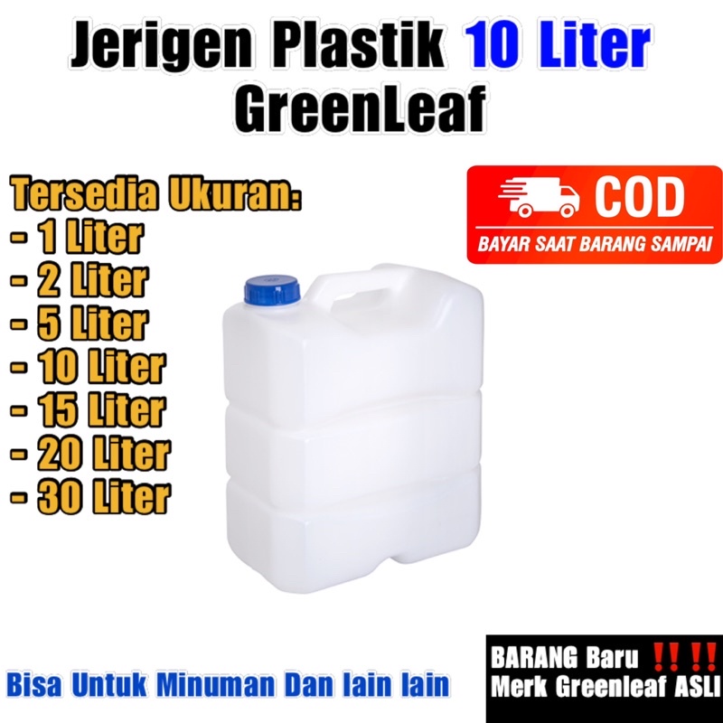 Jual Jerigen Plastik Putih BARU 10 Liter FOODGRADE GREENLEAF ASLI TEBAL ...