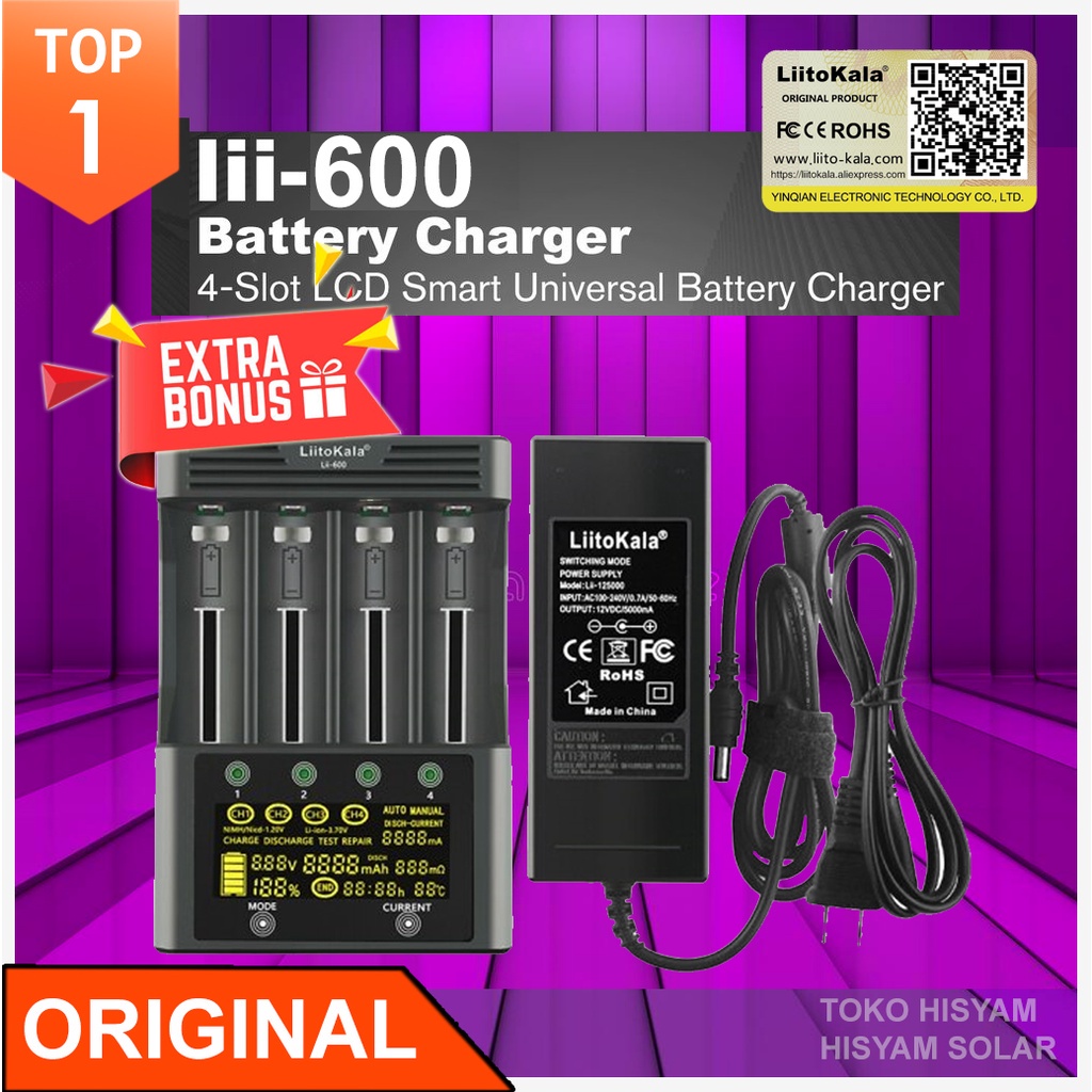 Jual Liitokala Lii 600 Smart Battery Charger Discharger Baterai Lii-600 ...