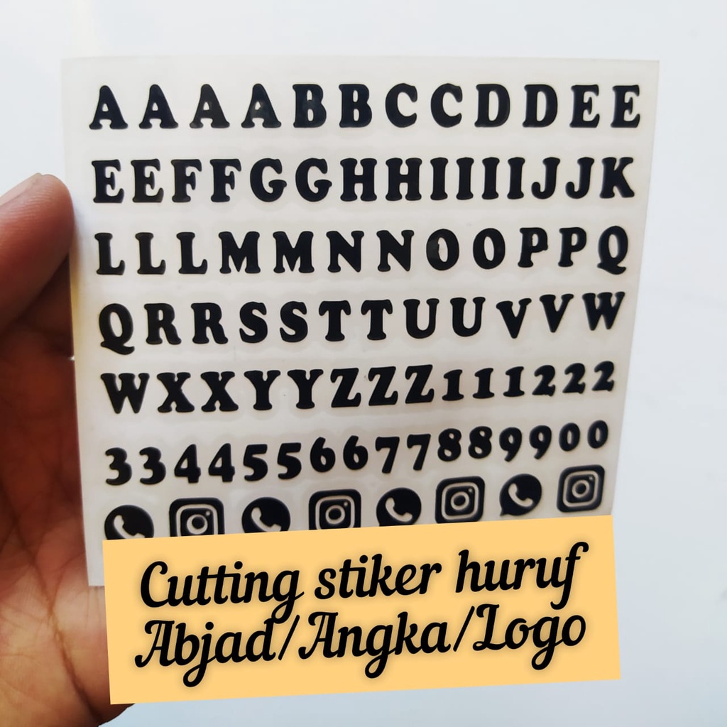Jual Cutting Stiker Huruf Abjad/Angka/Logo Untuk Mobil/Motor/Laptop ...