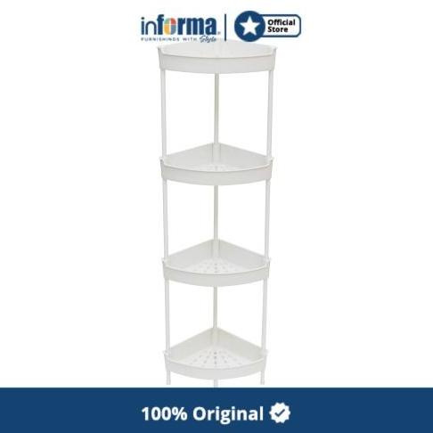 Jual INFORMA - RAK PENYIMPANAN SUDUT-CORNER RACK 4-TIER WHITE ...
